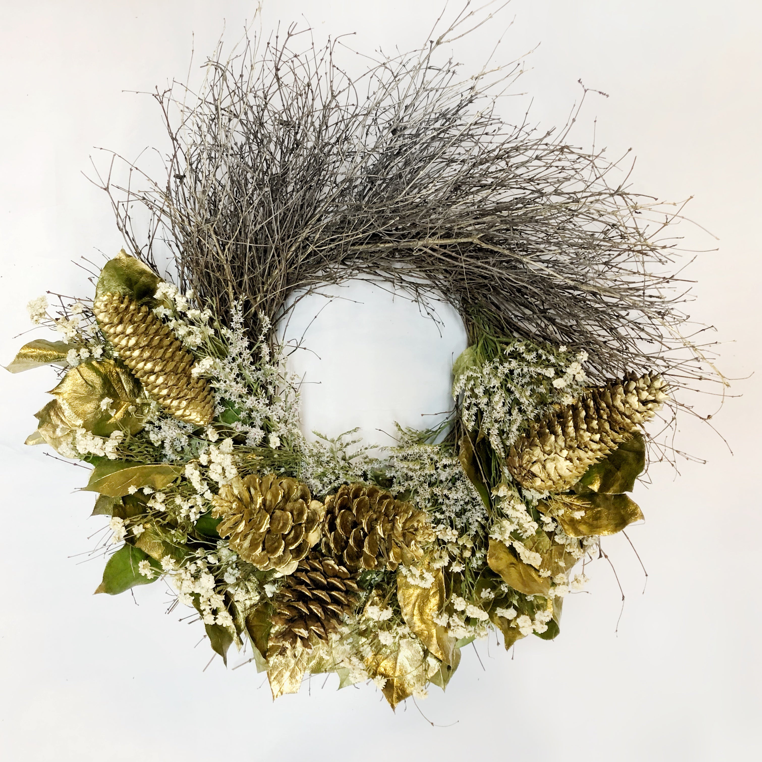 Dried Golden Solstice Wreath – VanCortlandt Farms