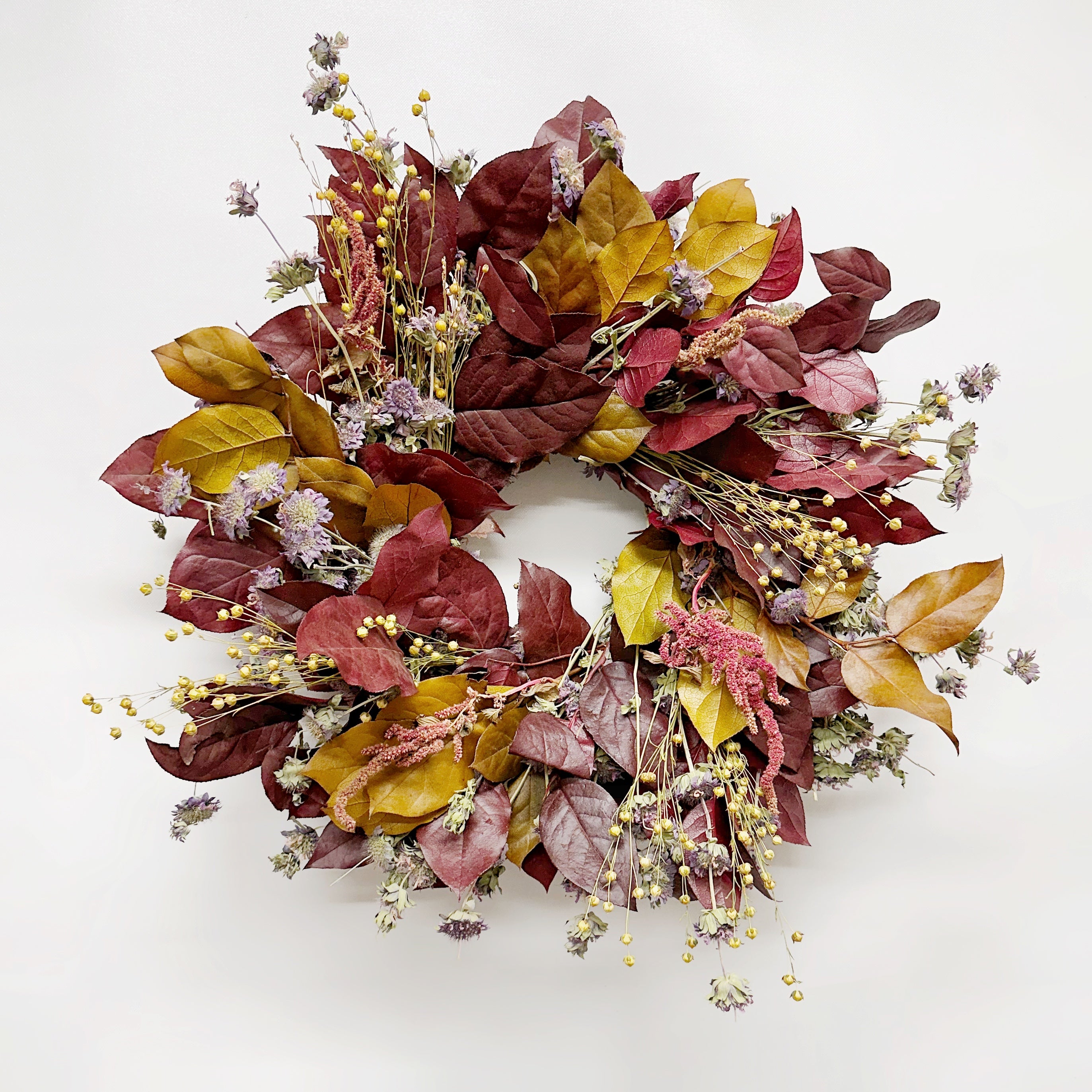 Dried and Preserved Laurel Amaranth Wreath – VanCortlandt Farms