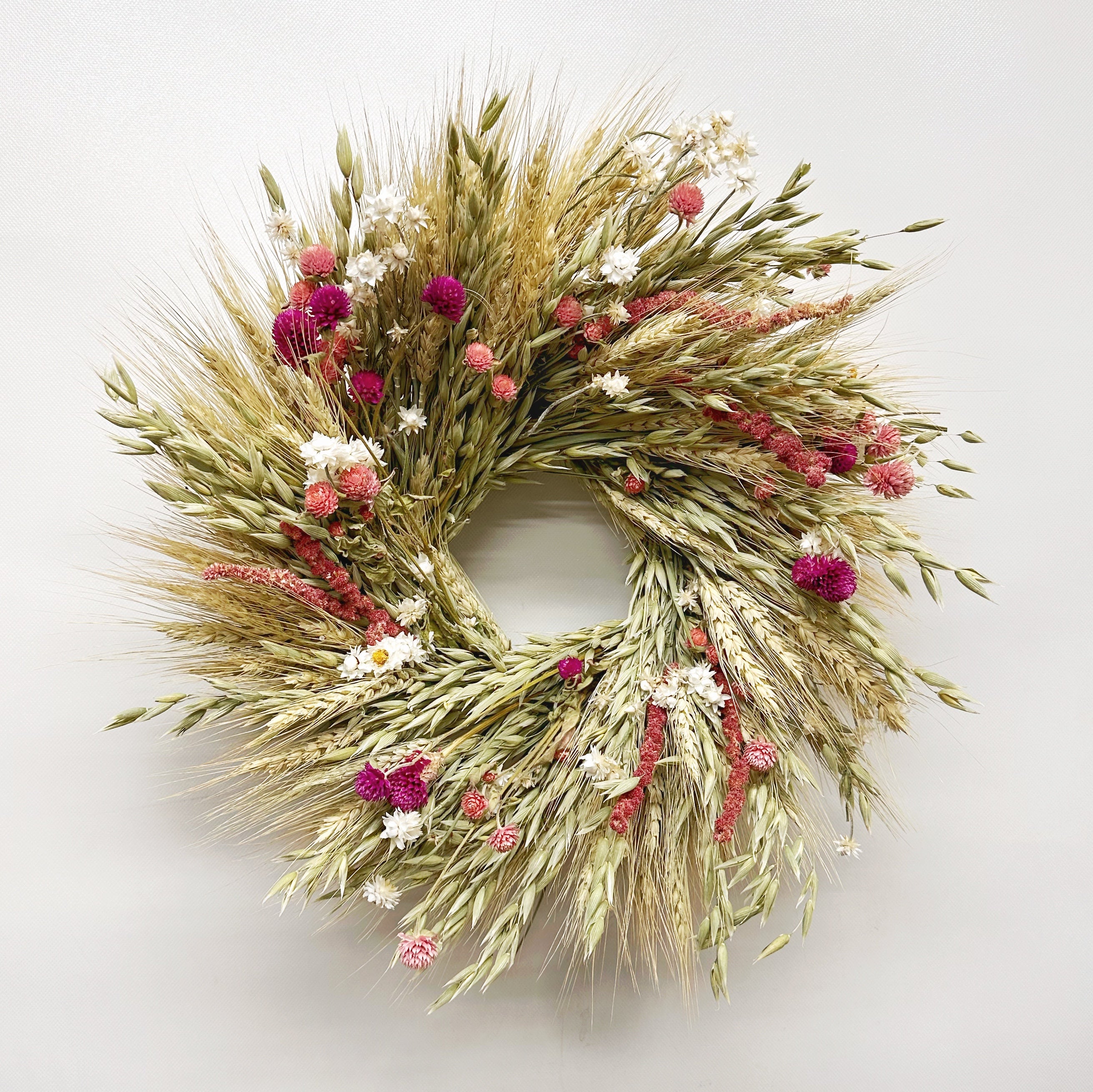 Dried Pink Amaranth Wreath – VanCortlandt Farms